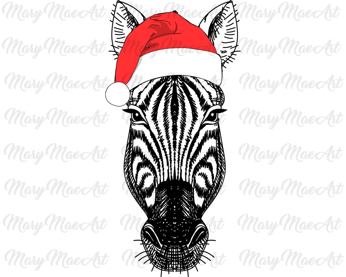 Zebra Santa -Sublimation Transfer – Mary Mae Art