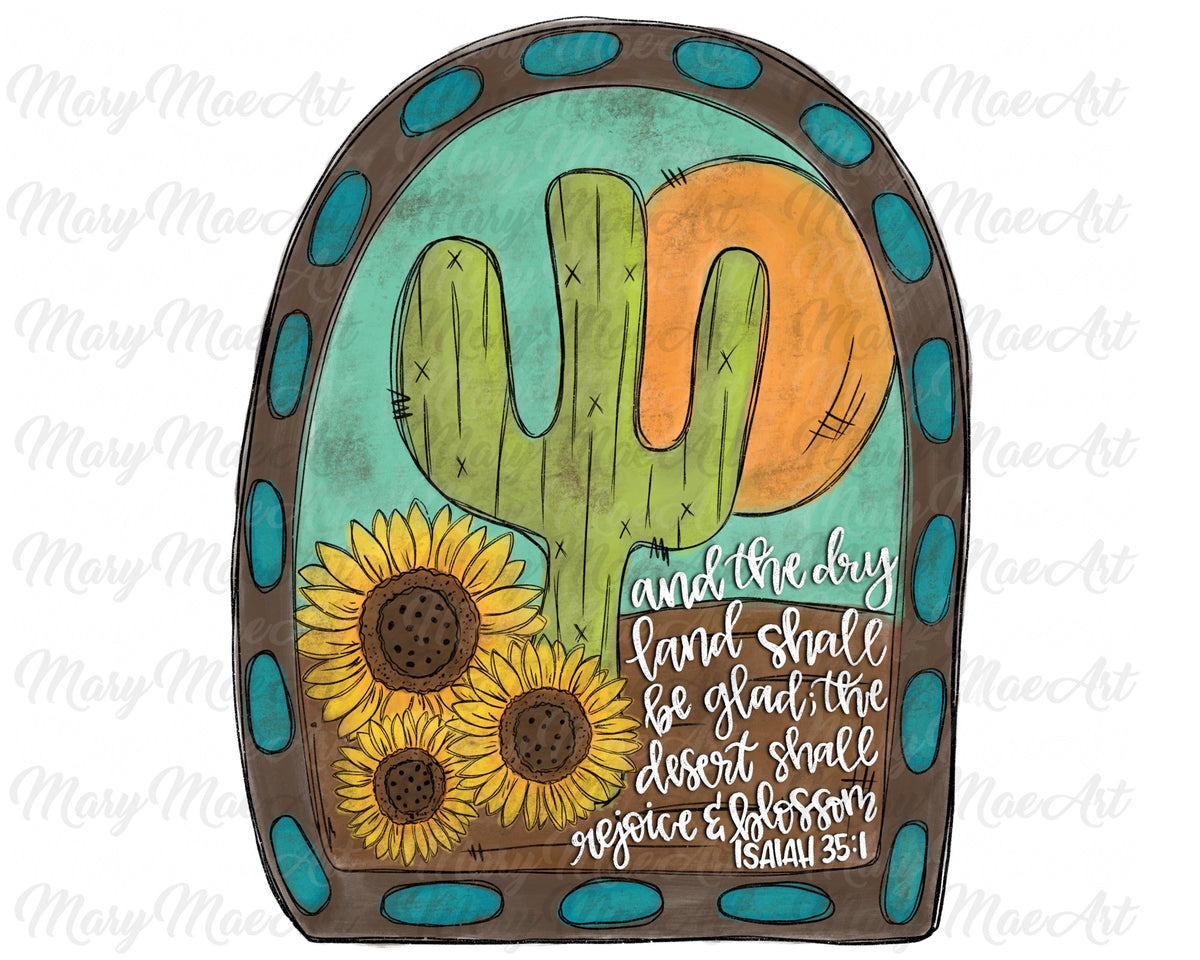 Cactus with Bible Verse - Sublimation Transfer – Mary Mae Art