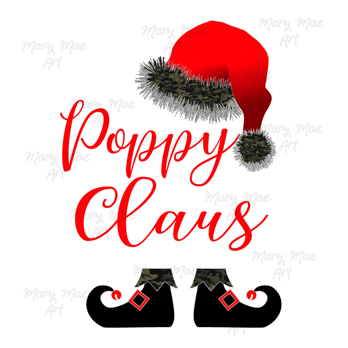 Poppy Claus Sublimation Transfer – Mary Mae Art